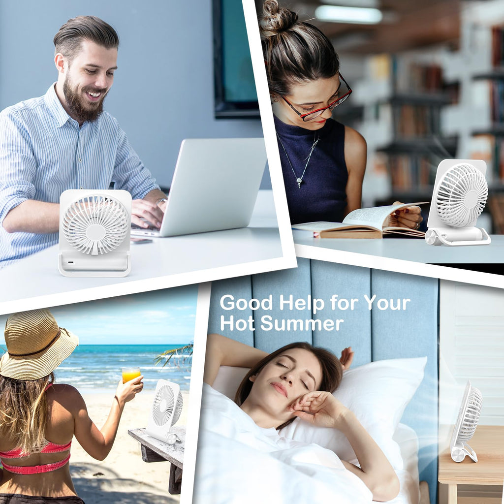 EasyAcc Small Powerful Desk Fan, 2000 Rechargeable Battery Fan - Fuly